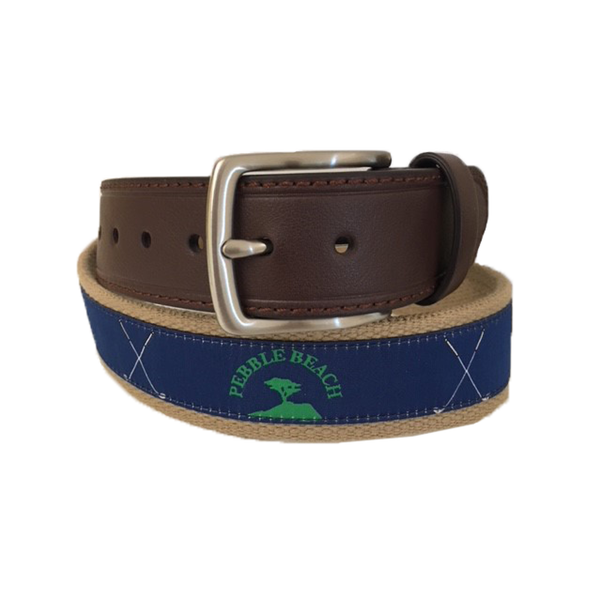 Pebble Beach Web Cross Club Logo Belt Pga Tour Superstore