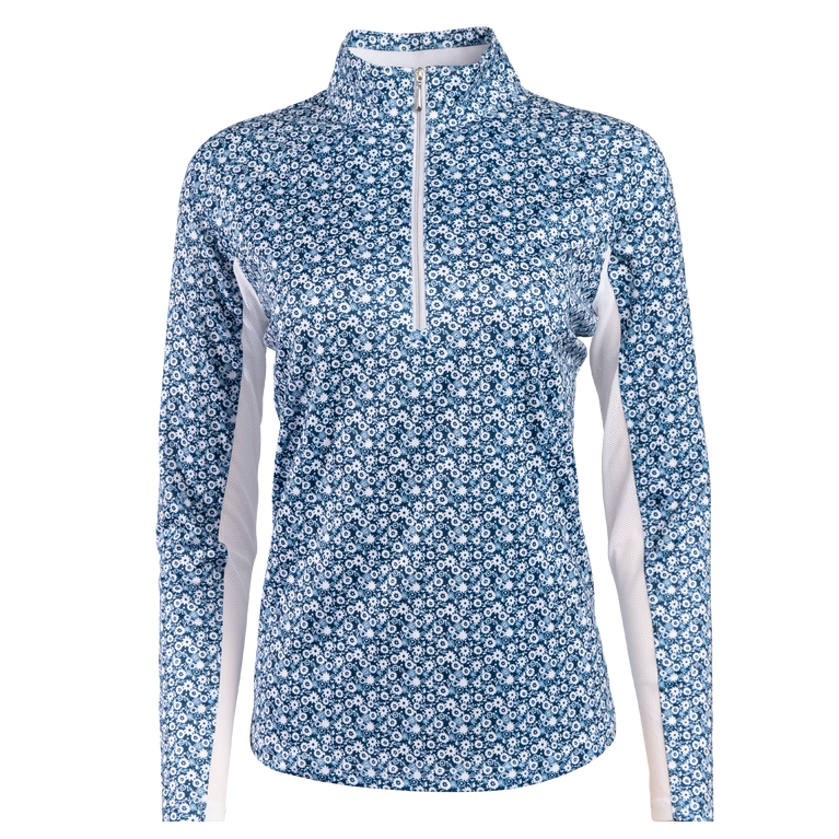 Pebble Beach Ditsy Floral Quarter Zip Pull Over Pga Tour Superstore