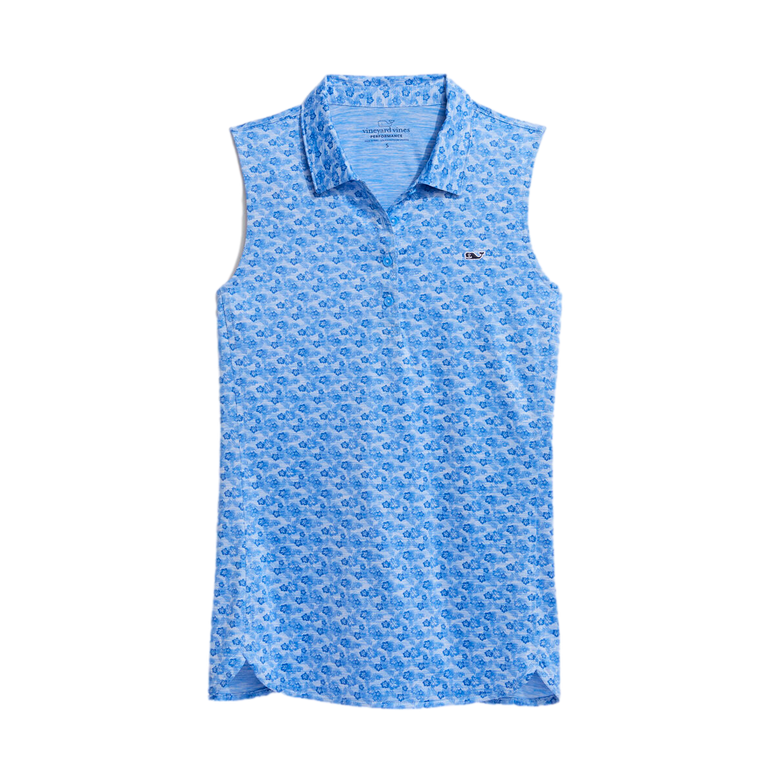 Vineyard Vines Caribbean Hibiscus Sleeveless Polo Shirt Pga Tour