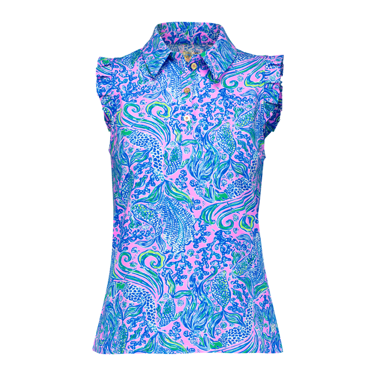 Lilly Pulizter Frida Mermaid It Sleeveless Ruffled Top Pga Tour