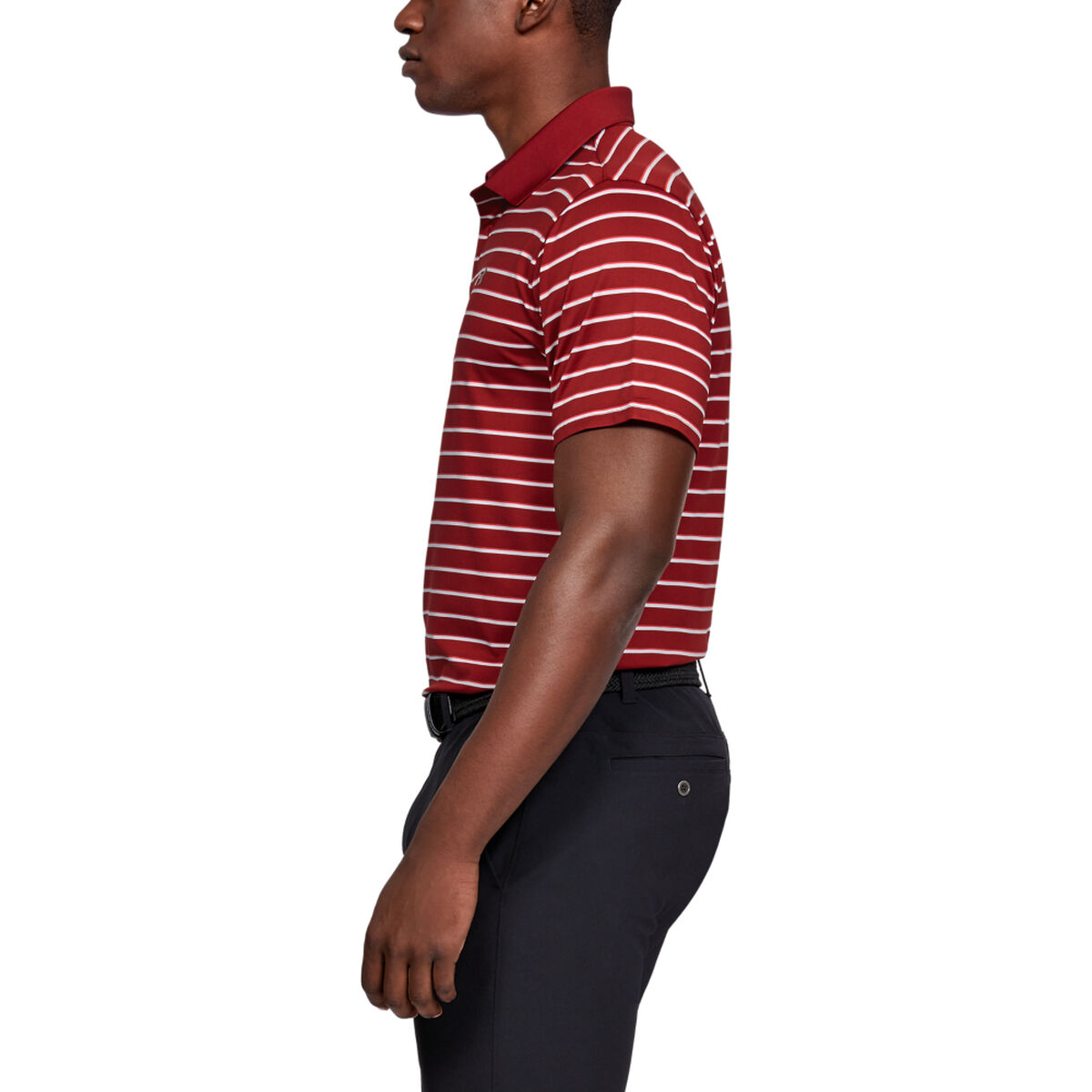 Under Armour Performance Textured Stripe Golf Polo Shirt Pga Tour