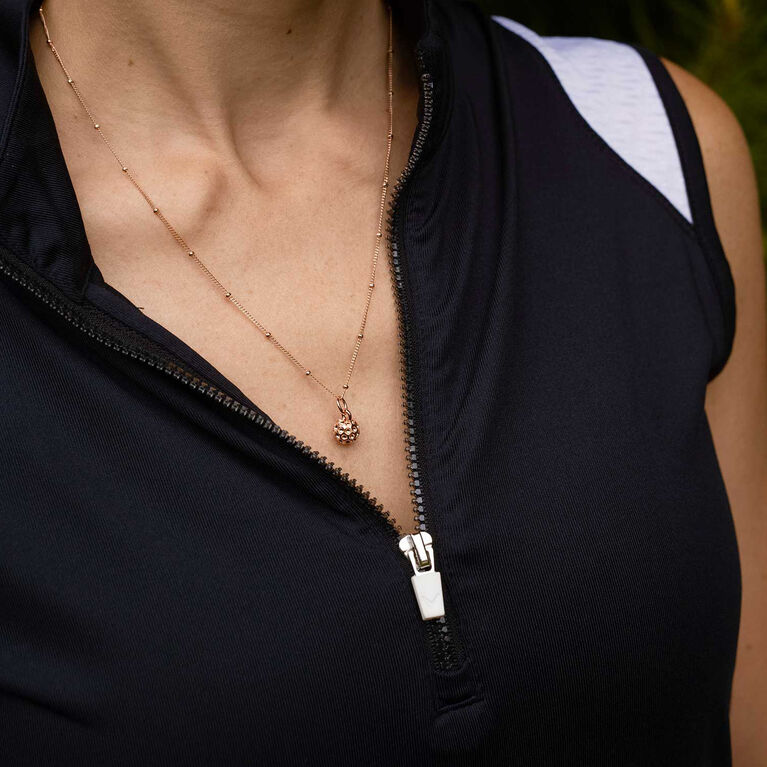 Chelsea Charles Golf Goddess Rose Gold Golf Ball Necklace and Earrings ...