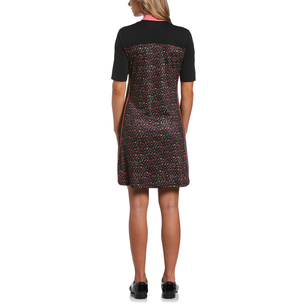 Pga Tour Apparel Mini Funfetti Floral Print Short Sleeve Golf Dress