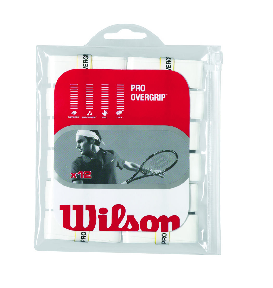 Pro Overgrip 12 Pack - White by Wilson: Find Wilson Tennis Grips | PGA ...