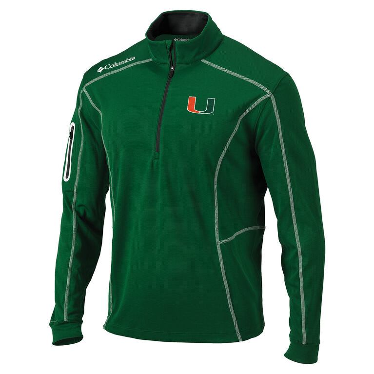 Columbia Miami Hurricanes Shotgun Quarter Zip Pullover Pga Tour