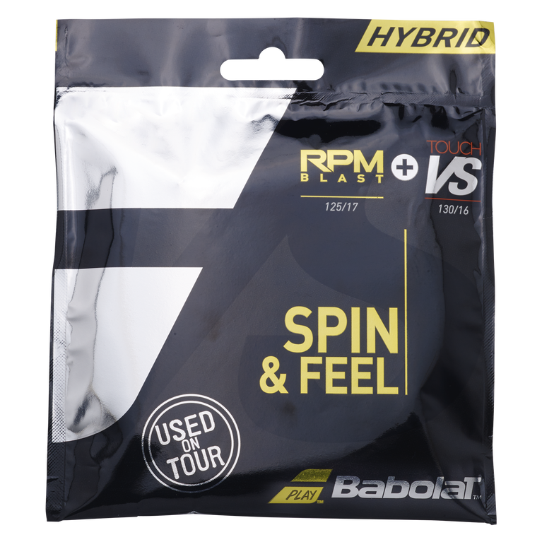 Babolat RPM Blast 17 Gauge + Touch VS 16 Gauge Hybrid Tennis Strings ...