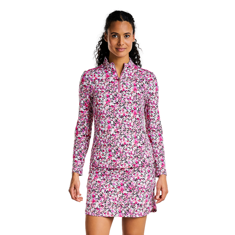 Laryssa Floral Quarter Zip Pull Over
