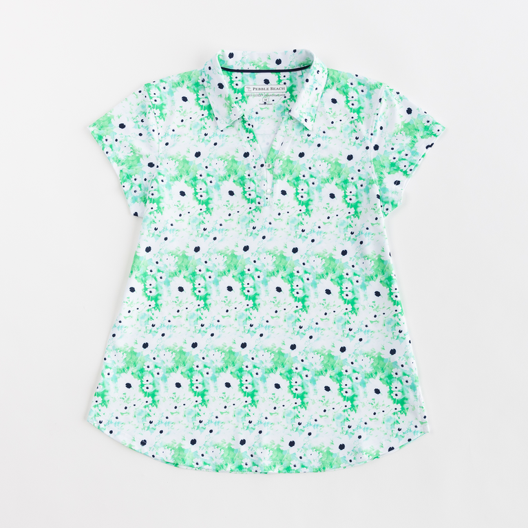 Pebble Beach Daisy Floral Short Sleeve Polo Shirt Pga Tour Superstore