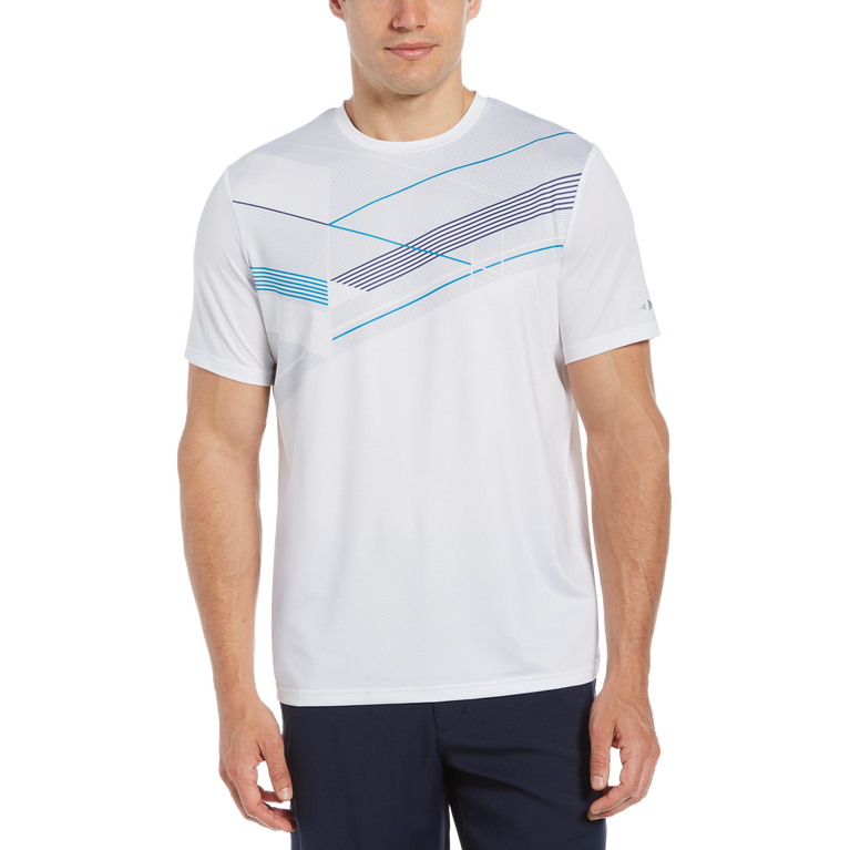 Grand Slam Linear Geo Print Crew Neck Tee Shirt | PGA TOUR Superstore