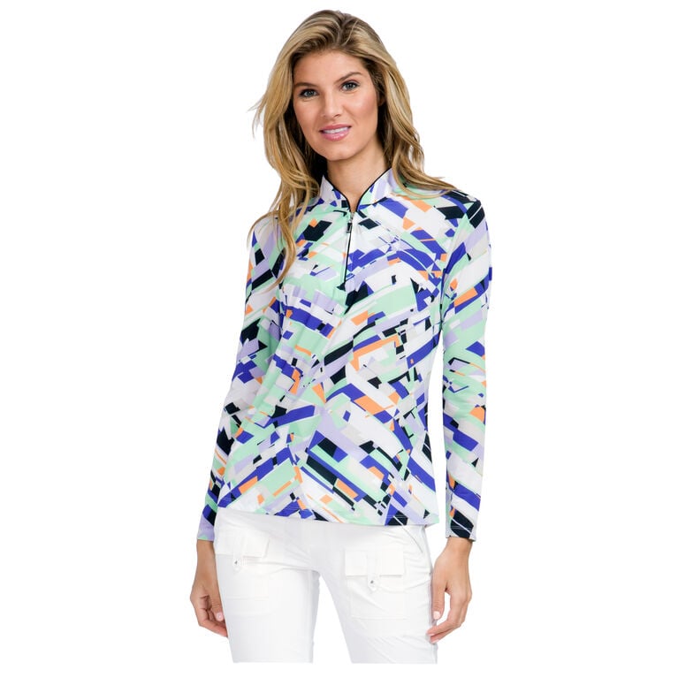 Jamie Sadock Shattered Print Quarter Zip Pga Tour Superstore