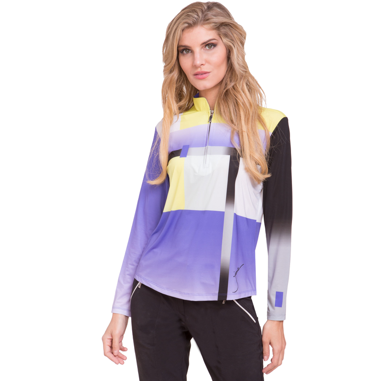 Jamie Sadock Sunsense Shadow Print Quarter Zip Pull Over Jacket Pga