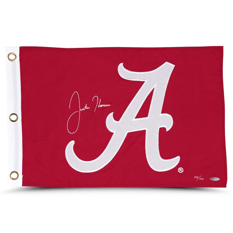 Upper Deck Justin Thomas Autographed University of Alabama Pin Flag ...
