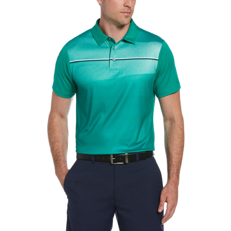 PGA Tour Apparel Engineered Asymmetric Chest Stripe Short Sleeve Golf ...