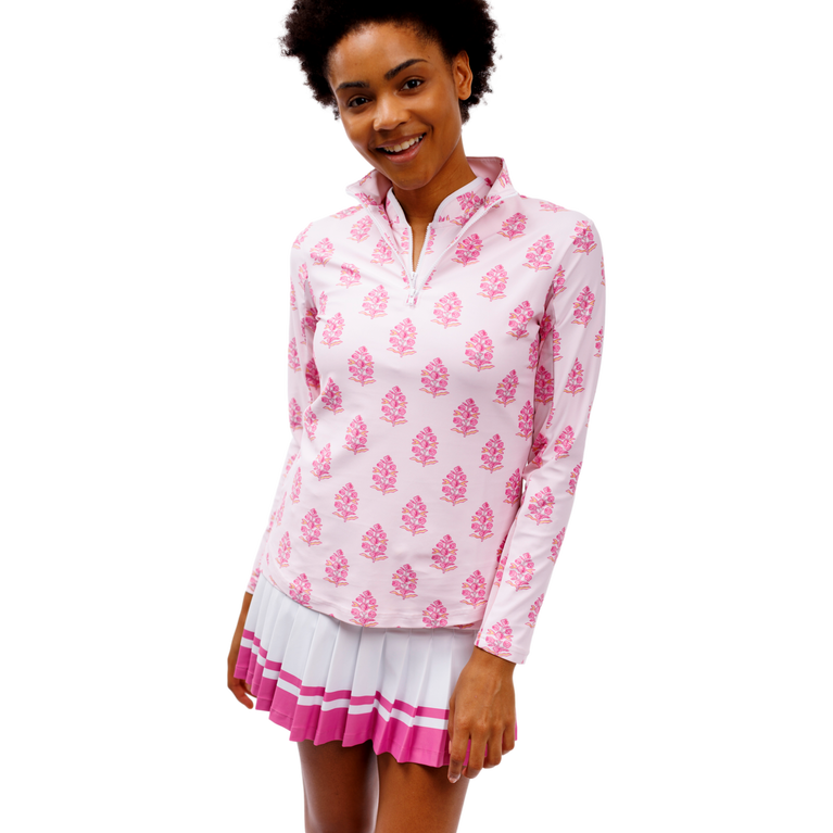 Smith & Quinn Ava Berry Block Quarter Zip Pull Over | PGA TOUR Superstore