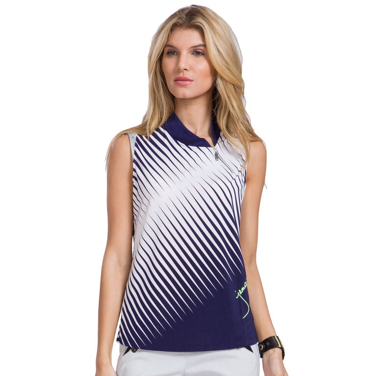 Jamie Sadock Sleeveless Broken Stripe Polo Pga Tour Superstore