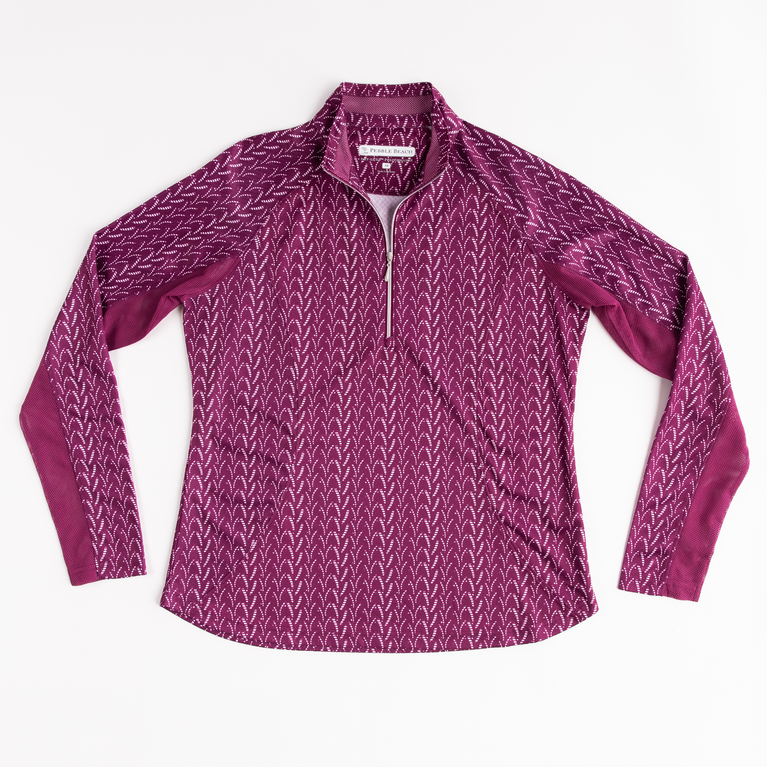 Pebble Beach Curve Geo Print Quarter Zip Pull Over Pga Tour Superstore