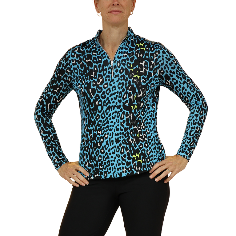 Jamie Sadock Leopard Print Quarter Zip Pull Over Pga Tour Superstore