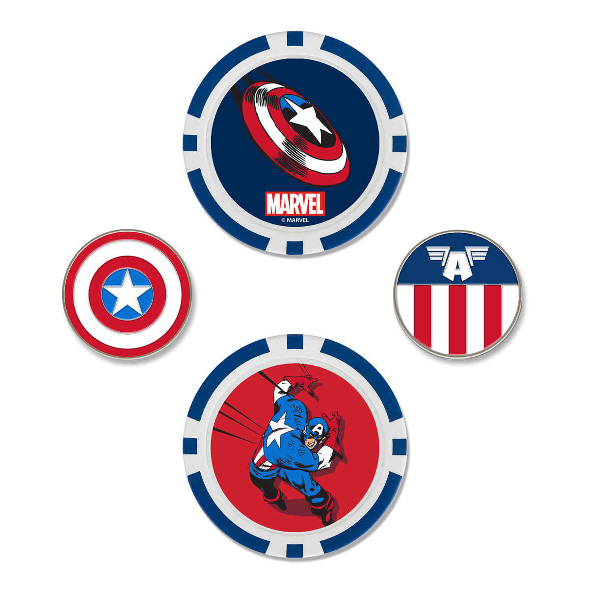 Team Effort Captain America Ball Marker Set Pga Tour Superstore