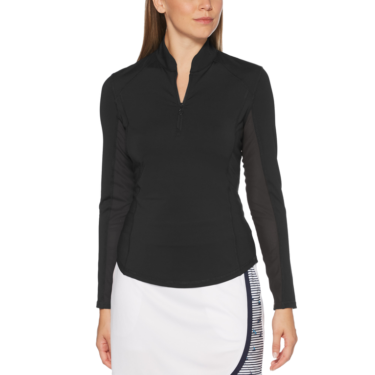 Pga Tour Apparel Long Sleeve Sun Protection Quarter Zip Pull Over Pga