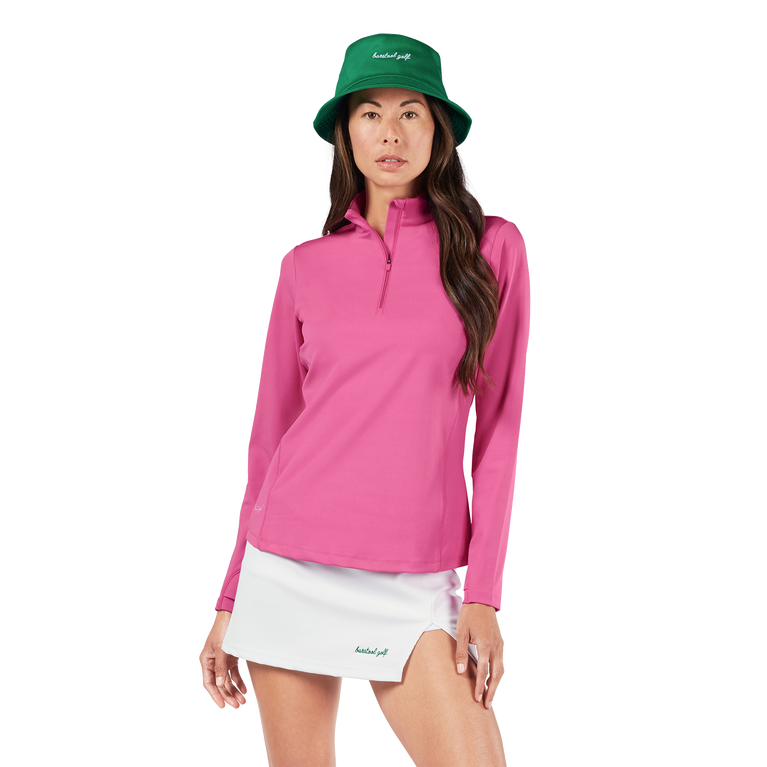 Barstool Sports Solid Long Sleeve Quarter Zip Sleeveless Polo Shirt