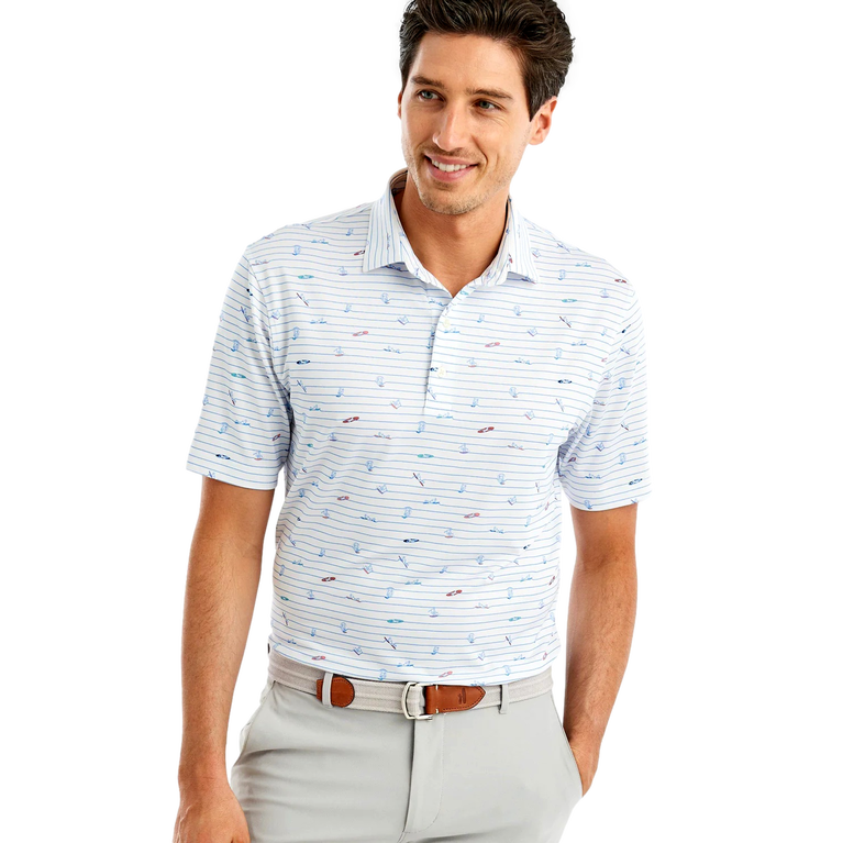 Johnnie O Surfin Stripes Polo Pga Tour Superstore