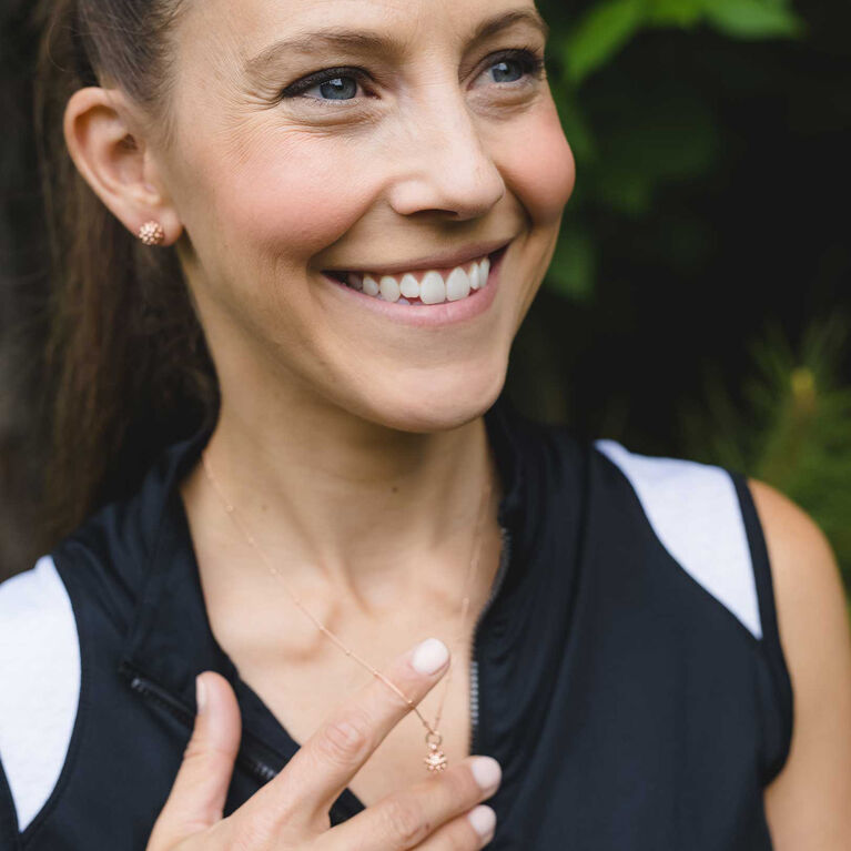 Chelsea Charles Golf Goddess Rose Gold Golf Ball Necklace and Earrings ...