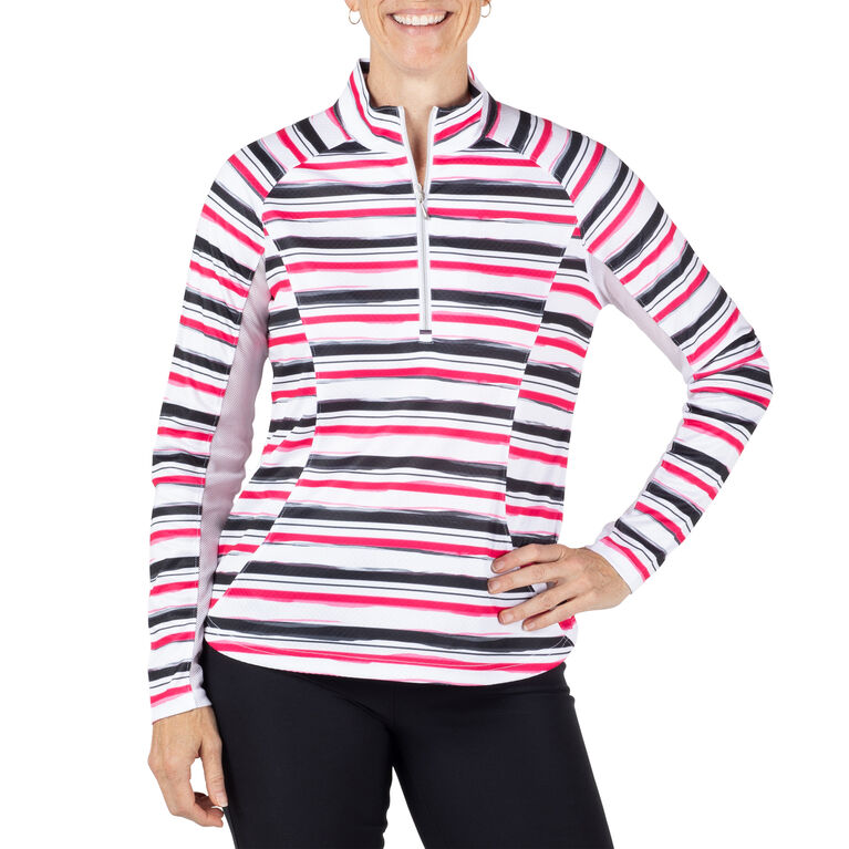 Pebble Beach Striped Quarter Zip Pull Over | PGA TOUR Superstore
