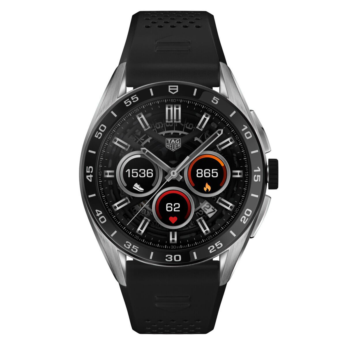 Tag Heuer Connected Calibre E4 45MM Steel Rubber Smartwatch | PGA TOUR ...