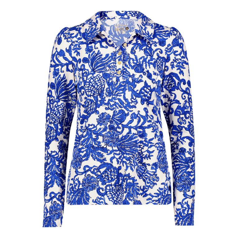 Lilly Pulitzer Frida Coconut Long Sleeve Polo | PGA TOUR Superstore