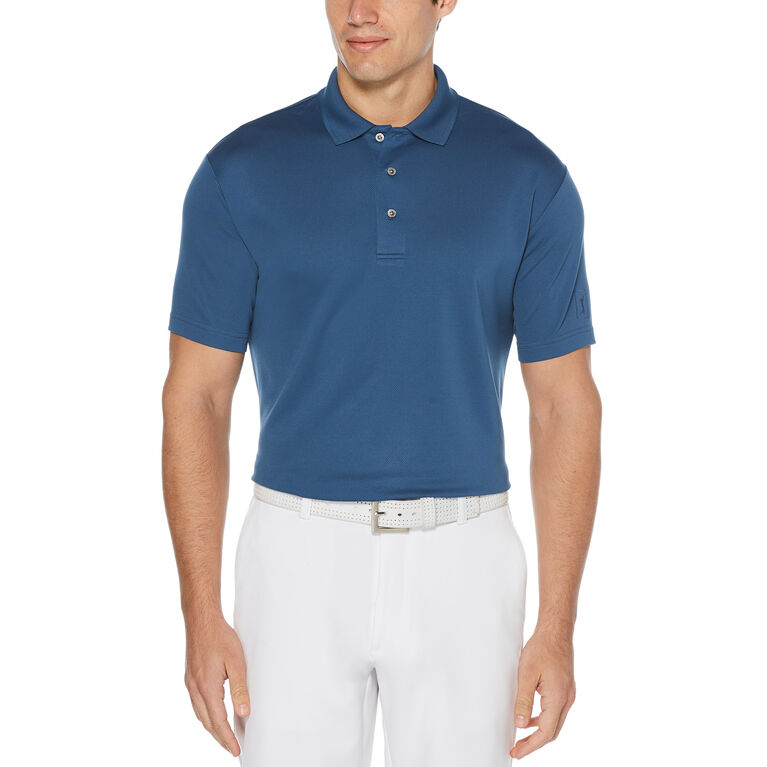 Pga Tour Airflux Solid Mesh Short Sleeve Polo Golf Shirt Pga Tour