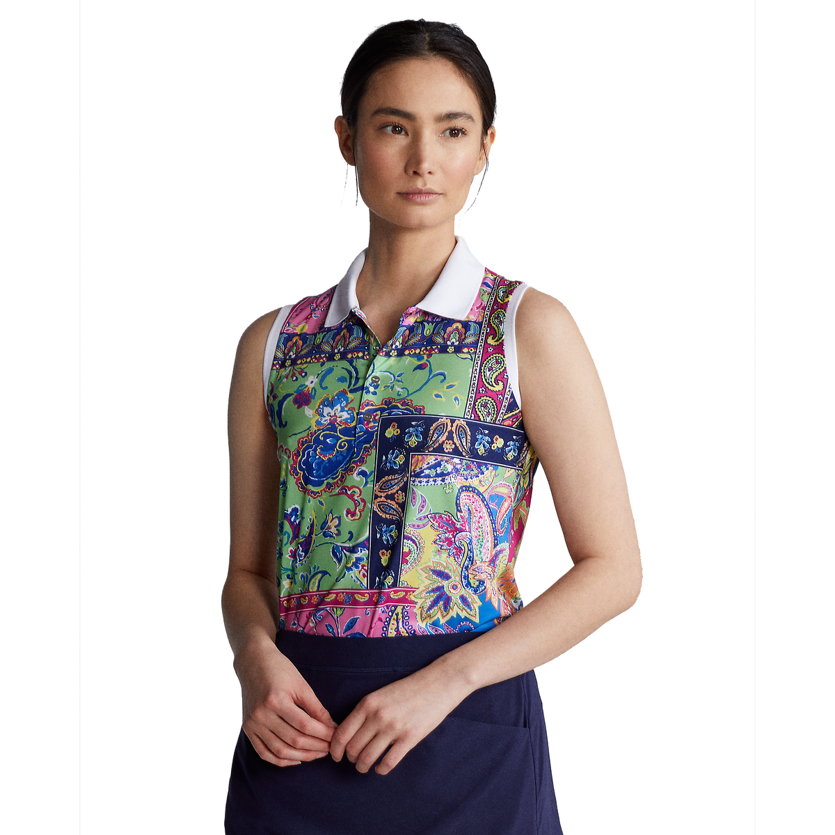 Rlx Golf Performance Sleeveless Printed Polo Shirt Pga Tour Superstore