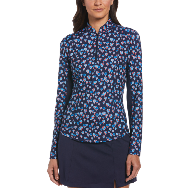 Pga Tour Apparel Hot Air Balloon Sun Protection Long Sleeve Golf Shirt