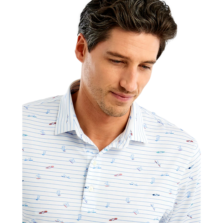 Johnnie O Surfin Stripes Polo Pga Tour Superstore