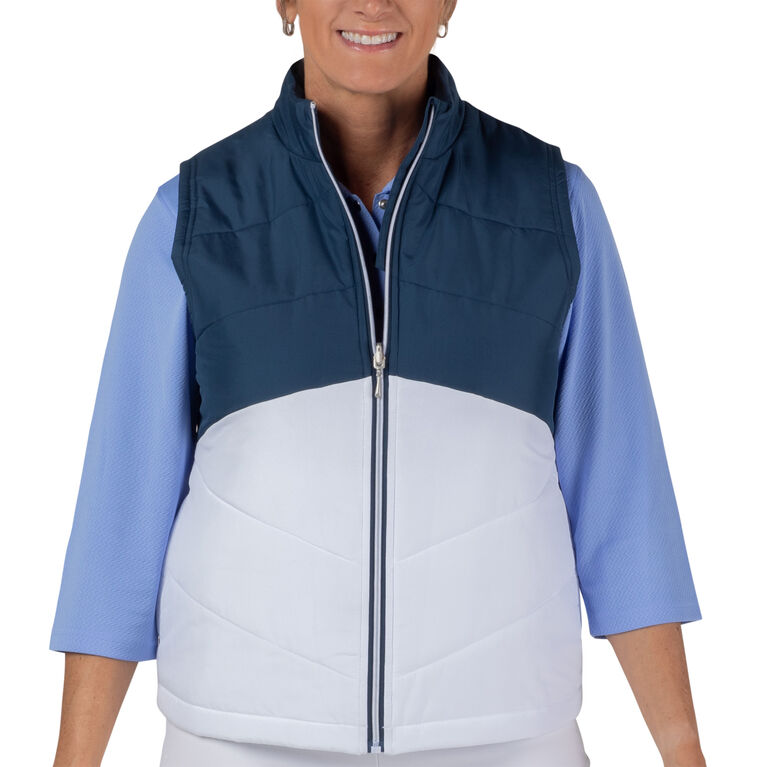 Pebble Beach Colorblock Quilted Full Zip Vest | PGA TOUR Superstore