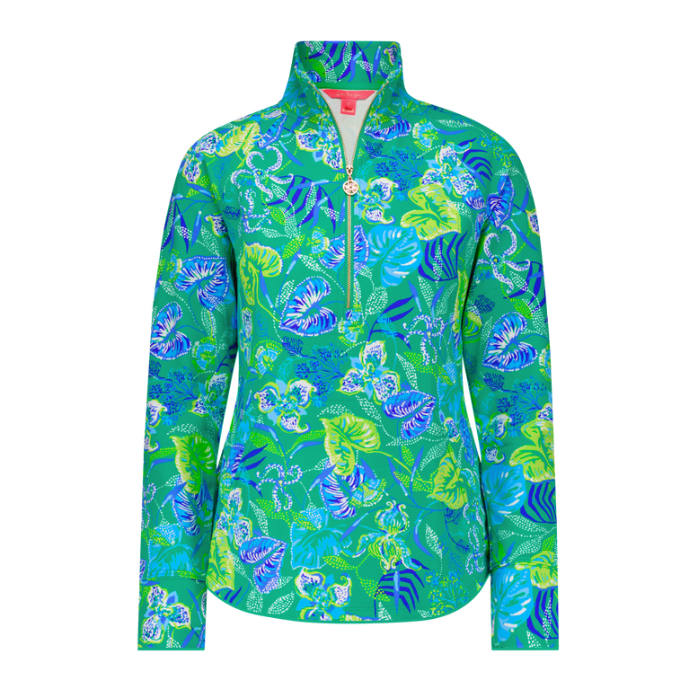 Lilly Pulitzer Skipper Flutter Palm Quarter Zip Pull Over | PGA TOUR ...